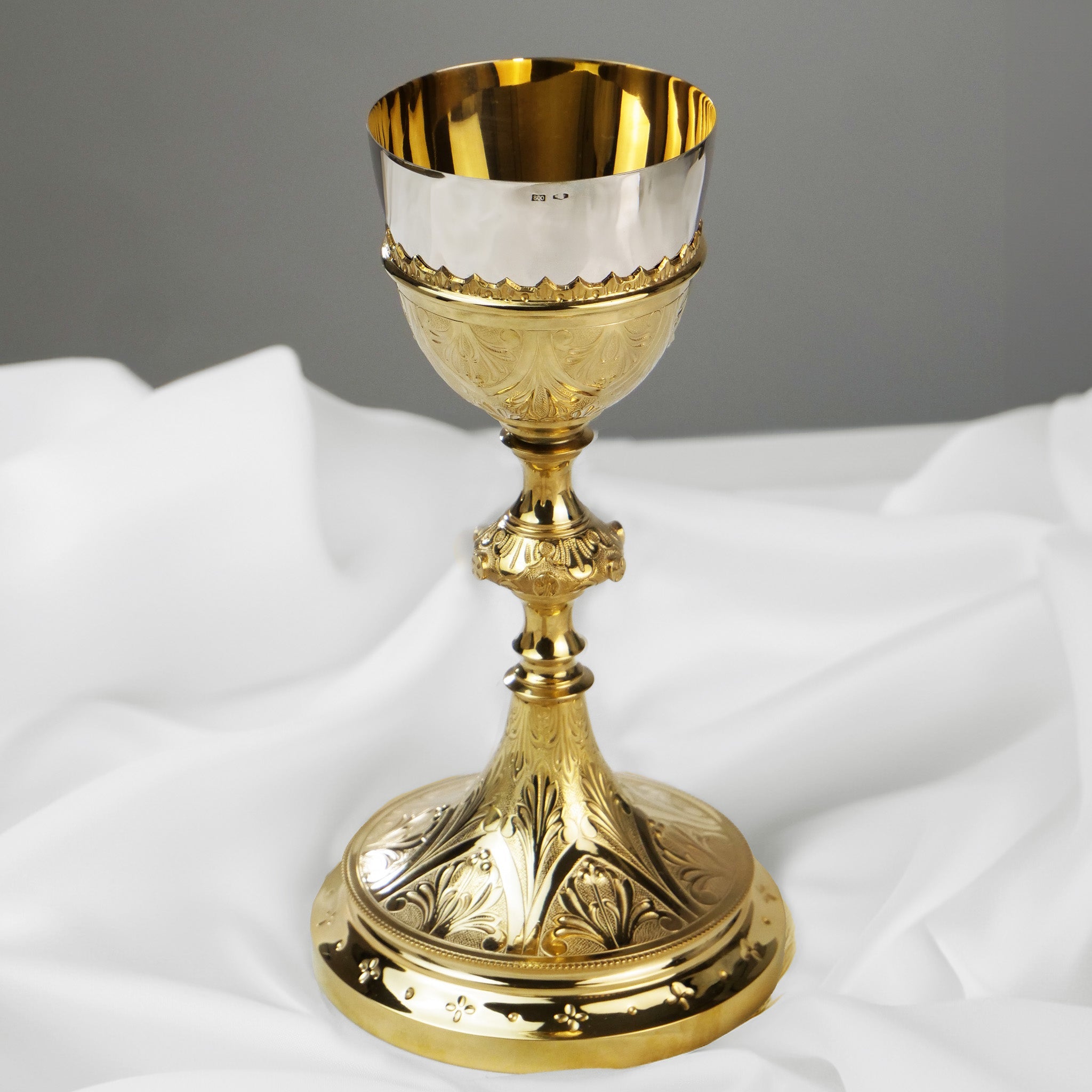 19th century Italian chalice with silver cup