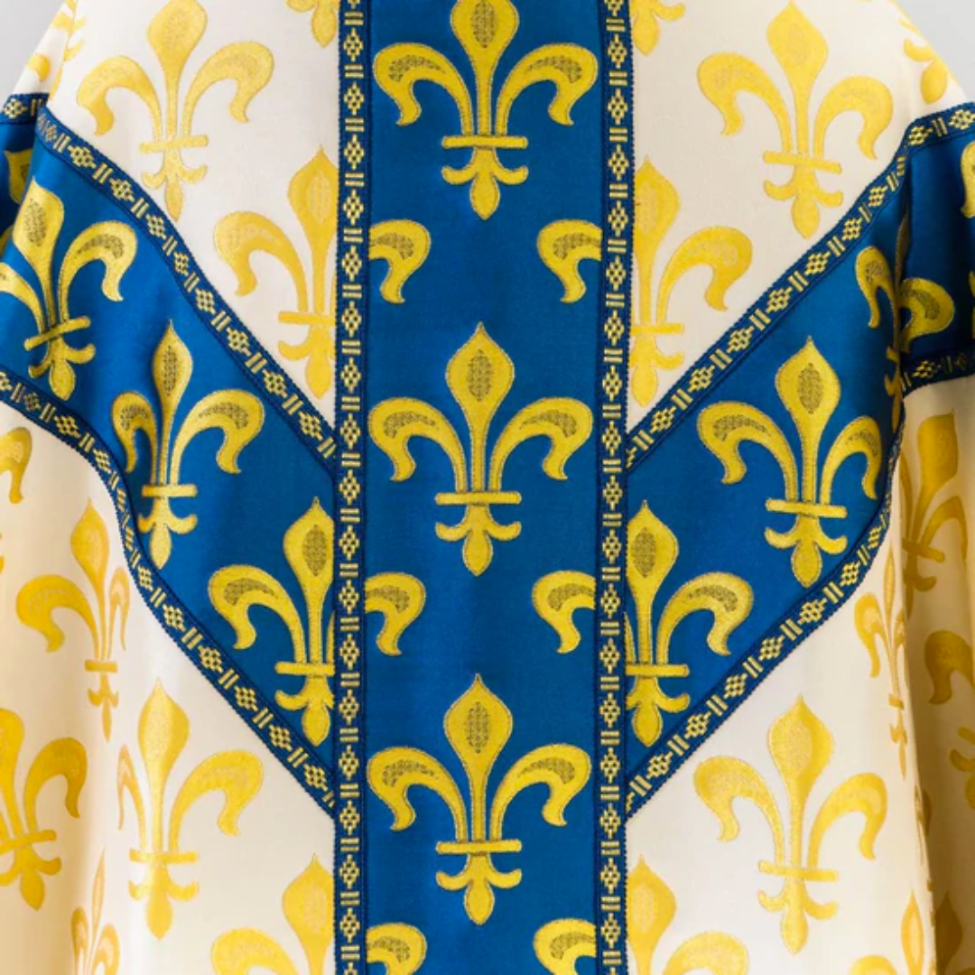 Sarum Chasuble in Purple 'Comper Cathedral' with Blue 'Comper Van der ...