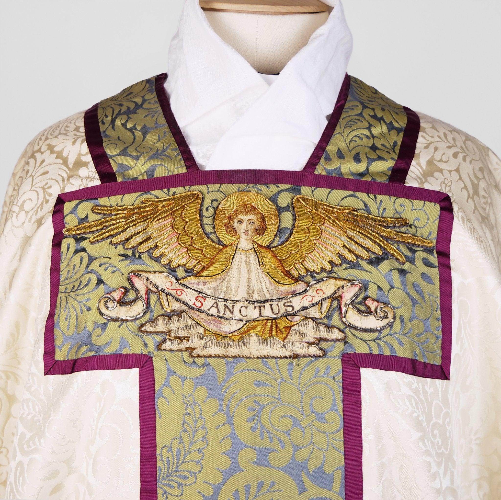 Borromean Chasuble in Cream 'Holbein' with Canterbury Blue/Gold ...