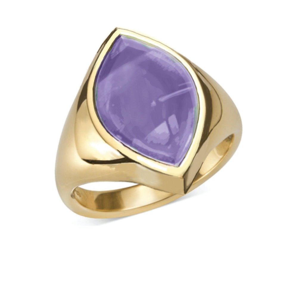 Gold Custom Amethyst Engraved Bishop Ring – Watts & Co.