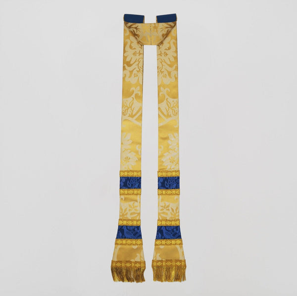 Sarum Stole in Gold/Cream 'Gothic' Silk with Blue 'Hilliard' Orphreys ...